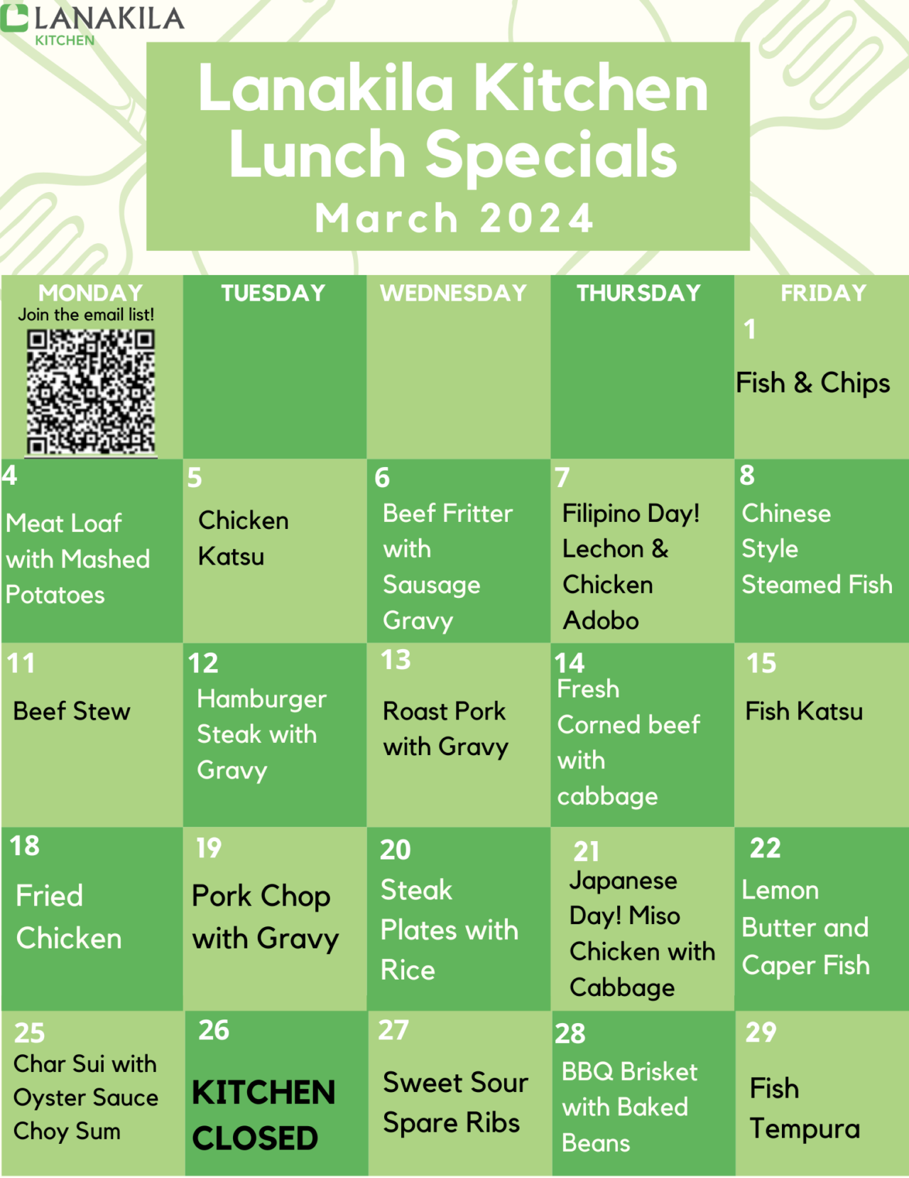 Lunch Specials - Lanakila Pacific