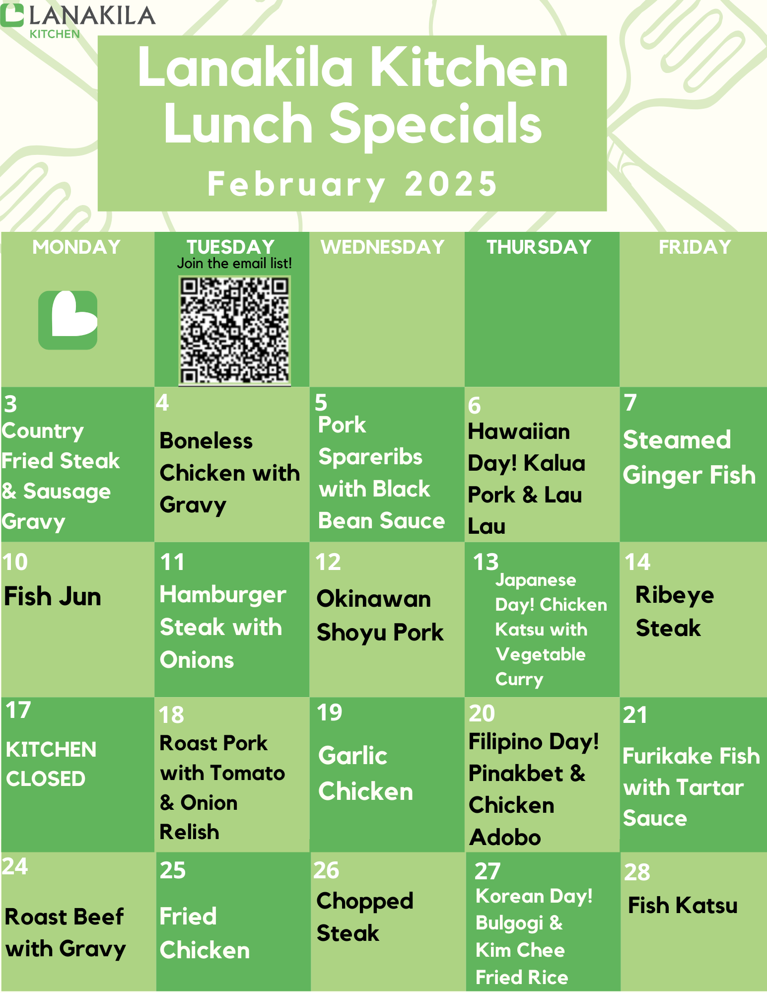 Lunch Specials - Lanakila Pacific