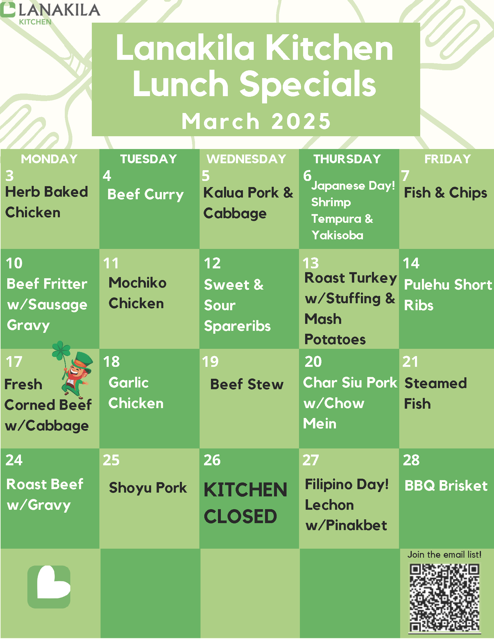 Lunch Specials - Lanakila Pacific